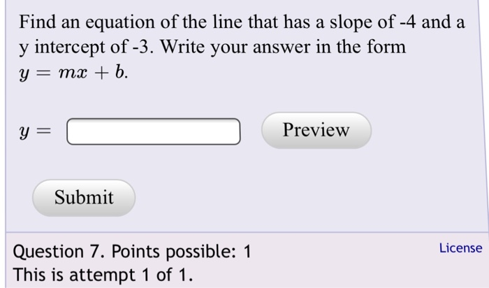 Solved Find an equation y-mx + b for the line whose graph is | Chegg.com