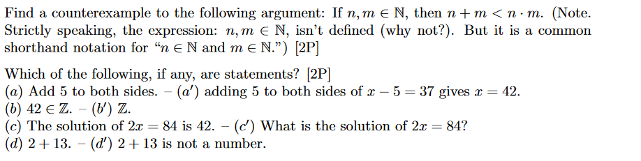 Solved Find a counterexample to the following argument: If | Chegg.com