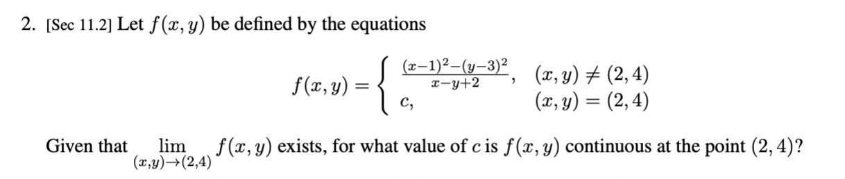 Solved 2. [Sec 11.2] Let f(x,y) be defined by the equations | Chegg.com