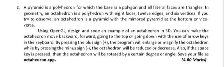 Solved 2. A pyramid is a polyhedron for which the base is a | Chegg.com