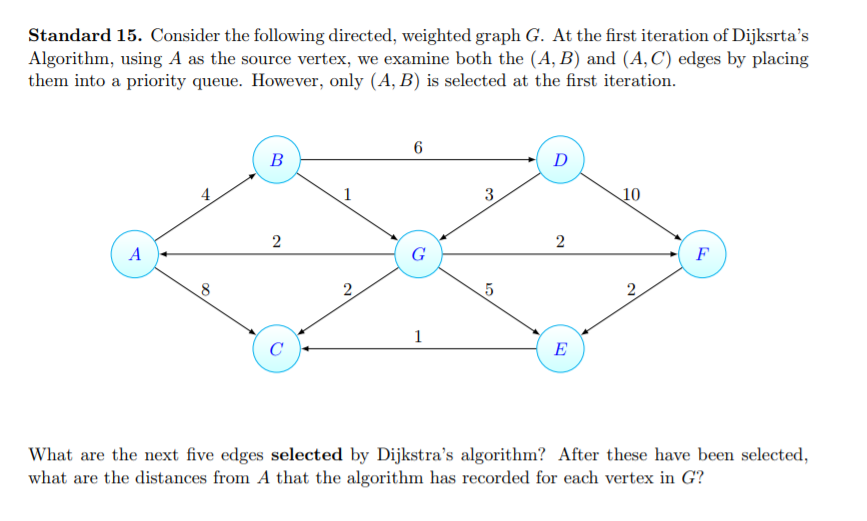 Solved Standard 15. Consider the following directed, | Chegg.com Solved Standard 15. Consider the following directed, | Chegg.com