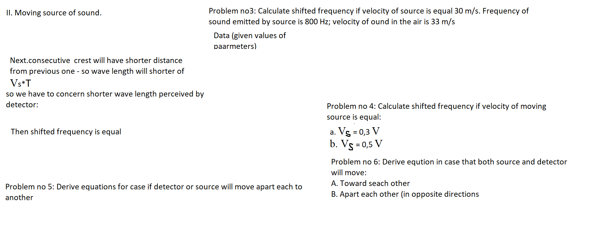 Solved I. Moving detector, standing Problem no1: Calculate | Chegg.com