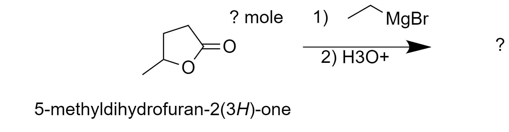 Solved ? mole 1) MgBr ? 2) H30+ | Chegg.com