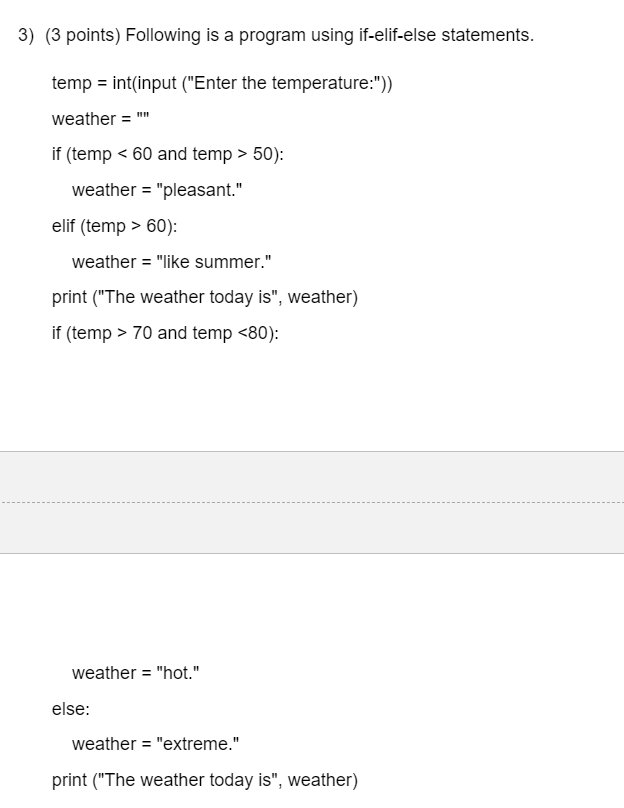 Solved 3) (3 points) Following is a program using | Chegg.com