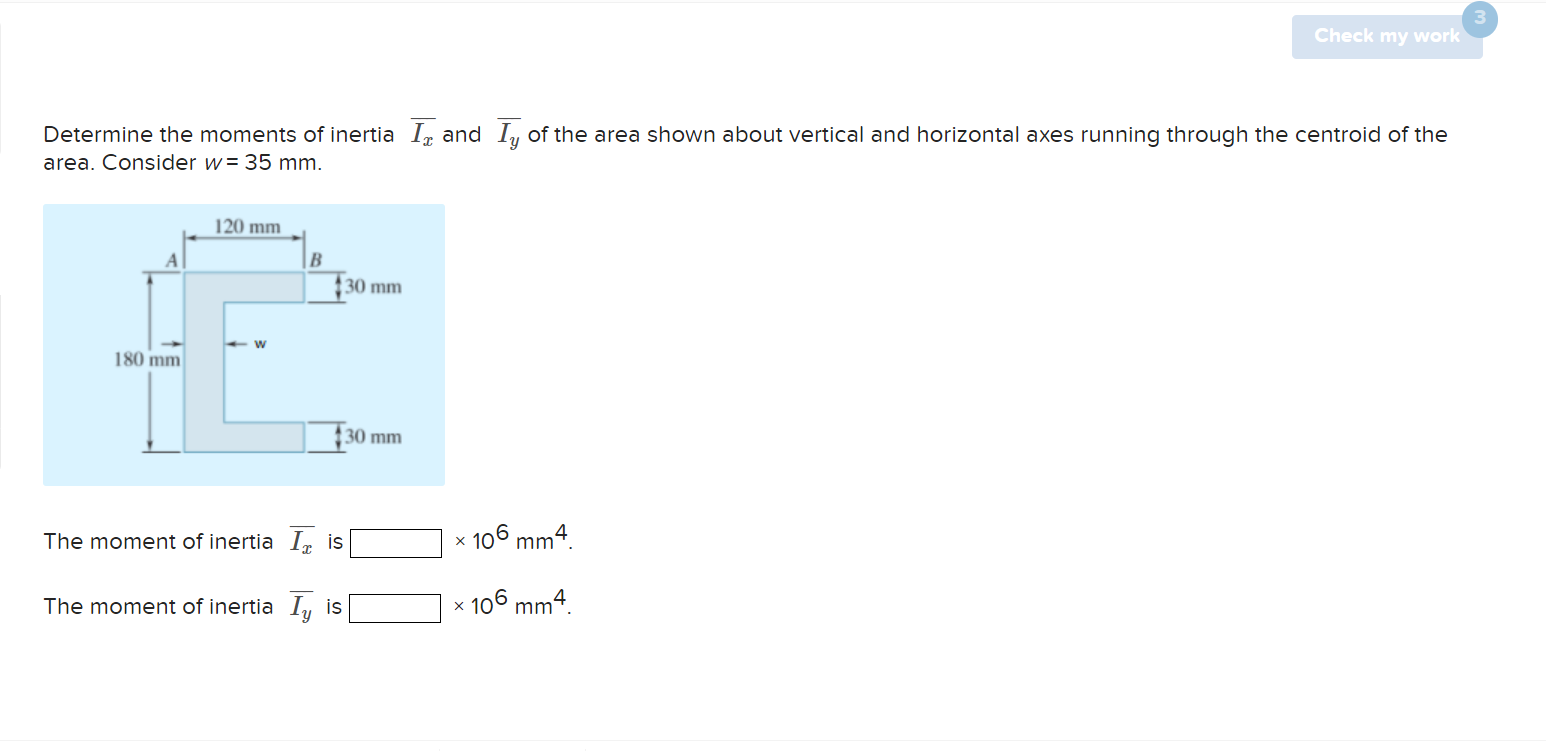 Solved Determine the moments of inertia Ix and Iy of the | Chegg.com