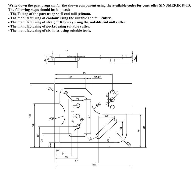 Solved 1) Code written on sinumerik 840D to get the output | Chegg.com