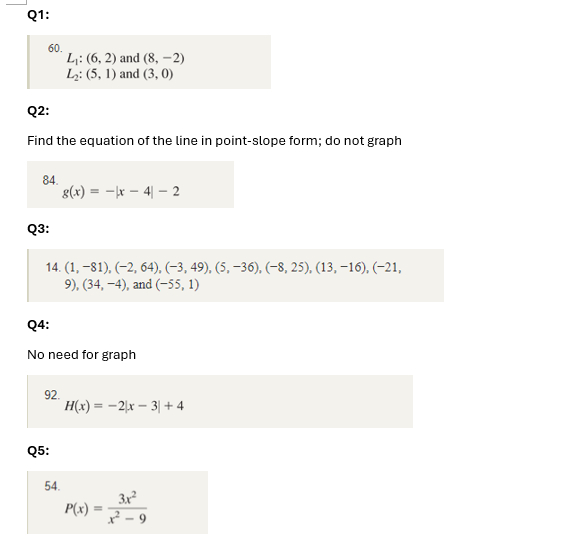 Solved Show me the steps to solve Q1:L1:(6,2) ﻿and | Chegg.com