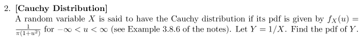 Solved 2. (Cauchy Distribution] A random variable X is said | Chegg.com