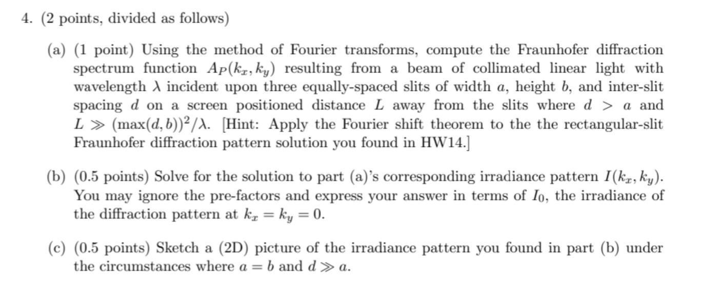 The questions below assume the 1D Fourier-transform | Chegg.com