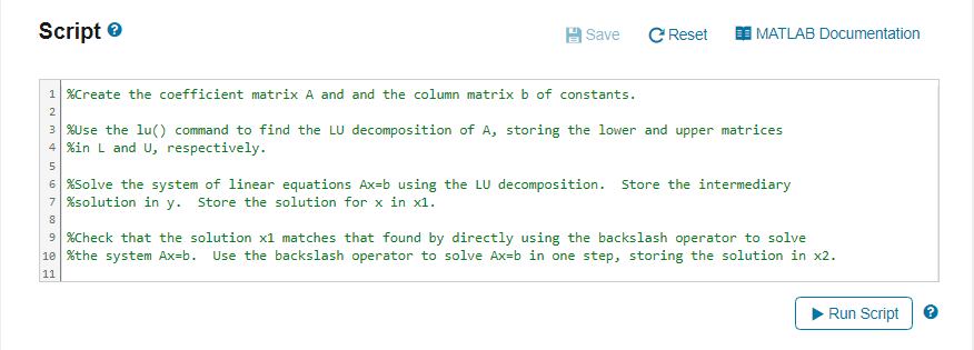 Solved Matlab Lu Decomposition In This Activity You Will 