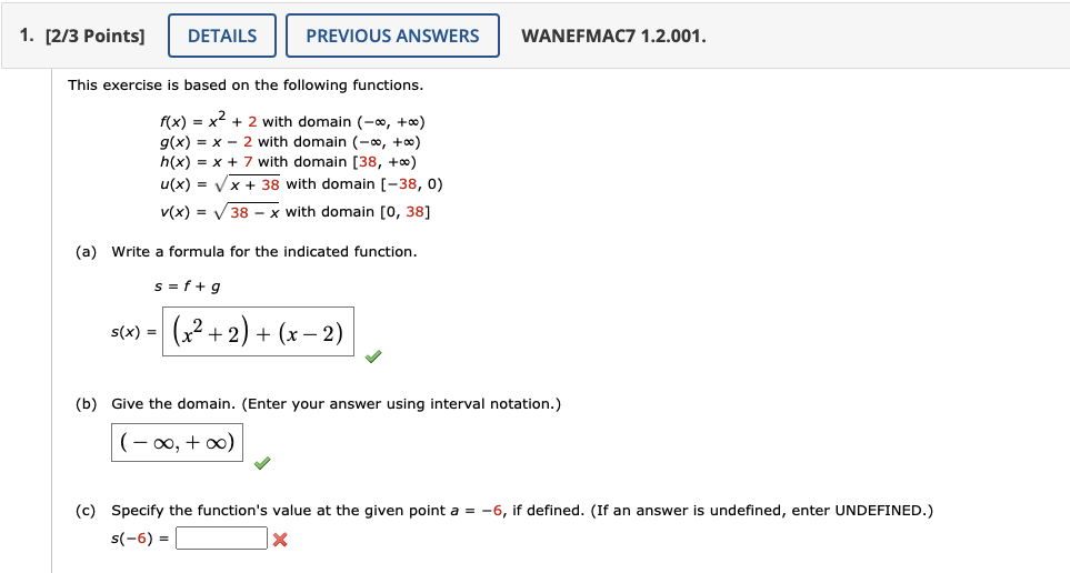 Solved 1. [2/3 Points) DETAILS PREVIOUS ANSWERS WANEFMAC7 | Chegg.com