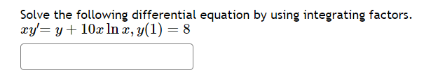 Solved Solve the following differential equation by using | Chegg.com