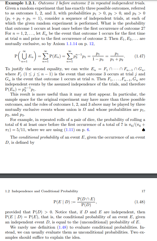 Solved 2.2. Conditioning on outcome 1 before outcome 2. | Chegg.com