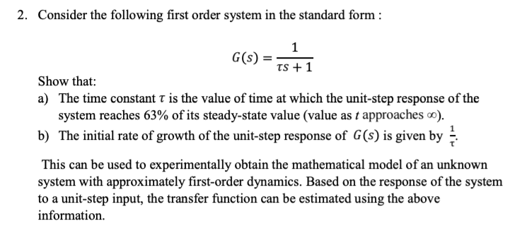 Solved 2. Consider the following first order system in the | Chegg.com