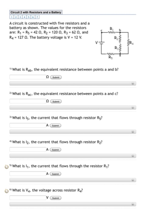 Solved Circuit 2 with Resistors and a Battery A circuit is | Chegg.com