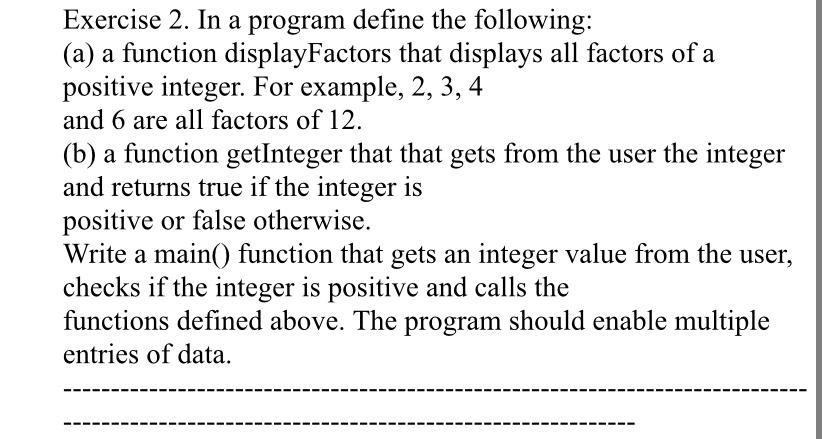Solved Exercise 2. In a program define the following: (a) a | Chegg.com