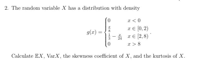 Solved The random variable x ﻿has a distribution with | Chegg.com