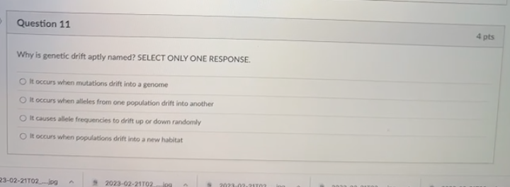 Solved Why Is Genetic Drift Aptly Named Select Only One
