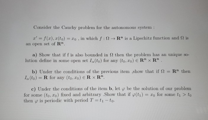 Solved Consider the Cauchy problem for the autonomous system | Chegg.com