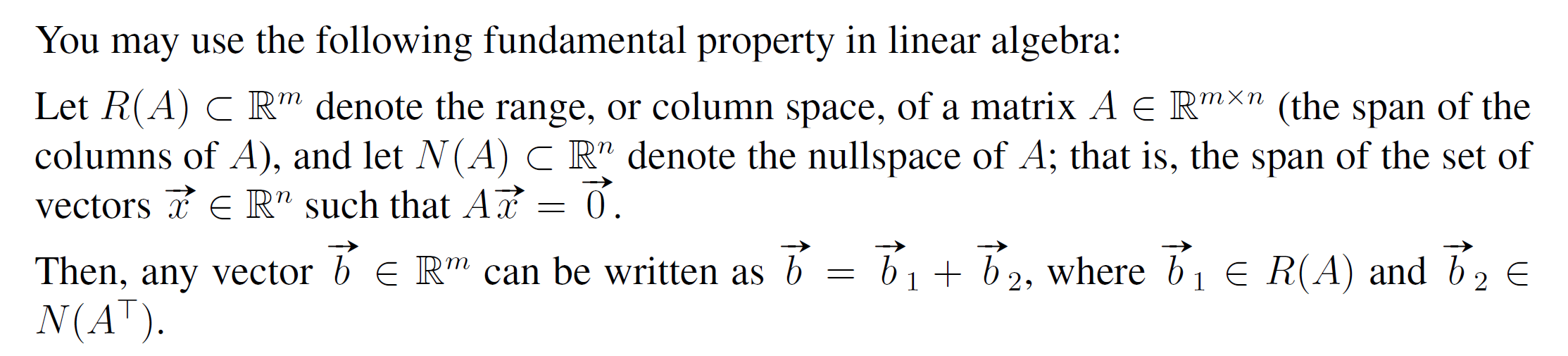 Let x∈Rn,b∈Rm, and A∈Rm×n. a) Suppose m=n and A is | Chegg.com