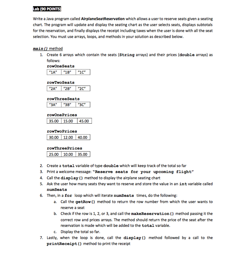 Solved Lab (90 POINTS) Write a Java program called | Chegg.com