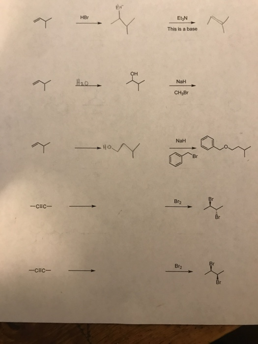Solved Et N This is a base NaH CH3Br NaH Br Br Br2 Br | Chegg.com