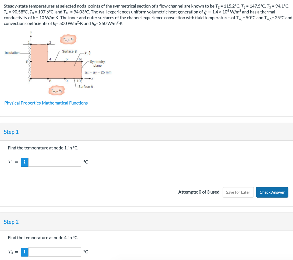 Solved Steady-state temperatures at selected nodal points of | Chegg.com
