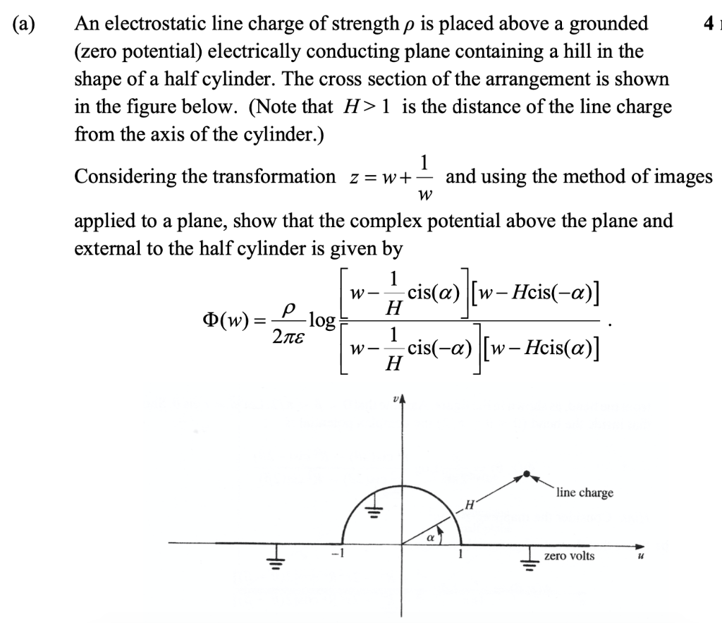 (a) An electrostatic line charge of strength p is | Chegg.com