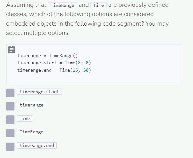 Solved Assuming that and are previously defined classes, | Chegg.com