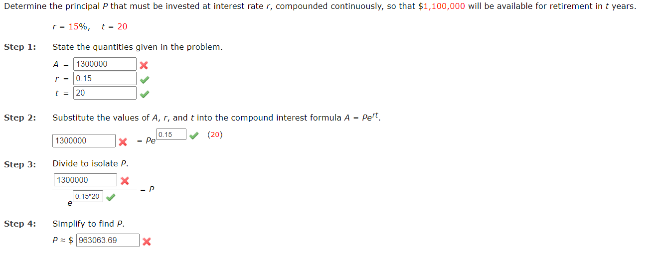 Solved Determine the principal P that must be invested at | Chegg.com
