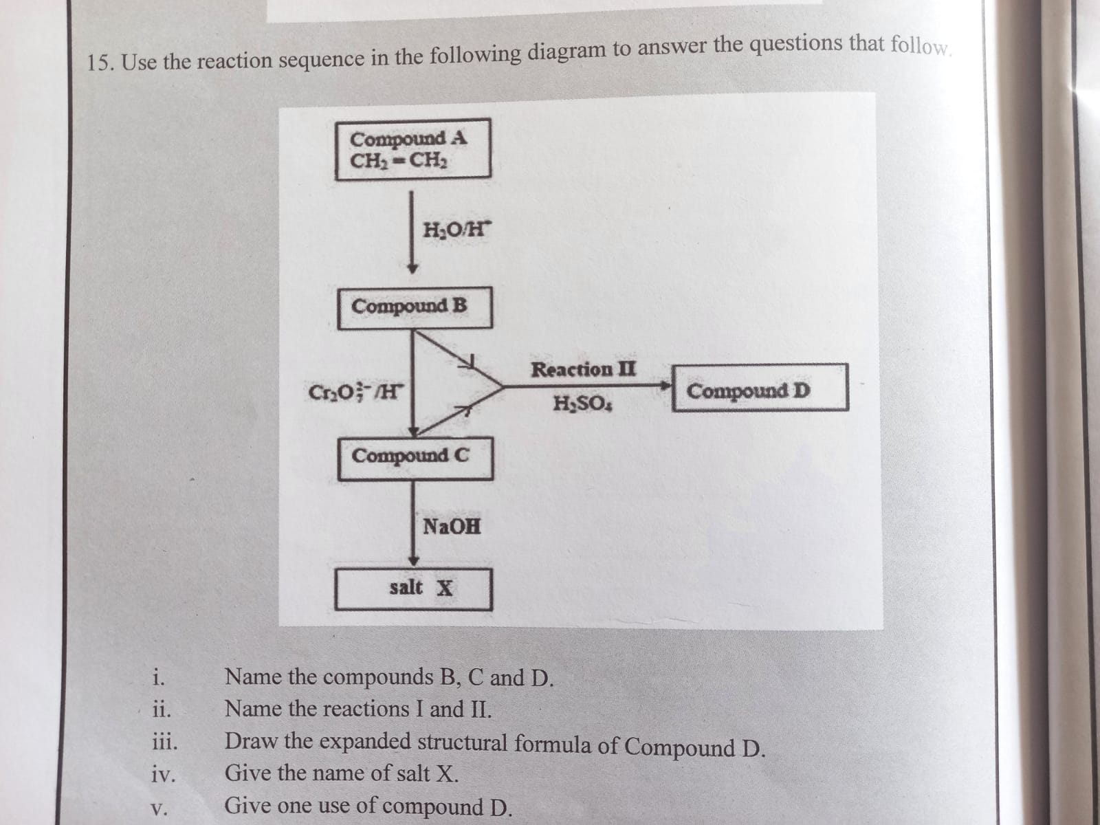 Solved 15. ﻿Use the reaction sequence in the following | Chegg.com