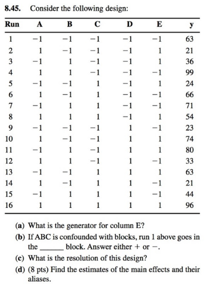 Solved 8.45. Consider the following design: (a) What is the | Chegg.com