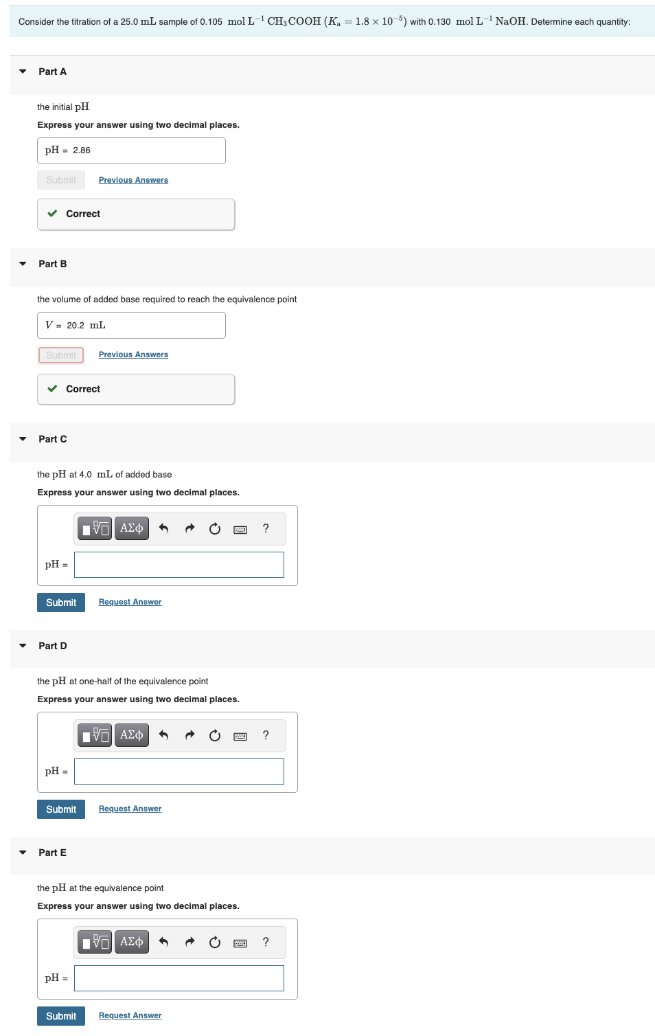 Solved Consider the titration of a 25.0mL ﻿sample of | Chegg.com