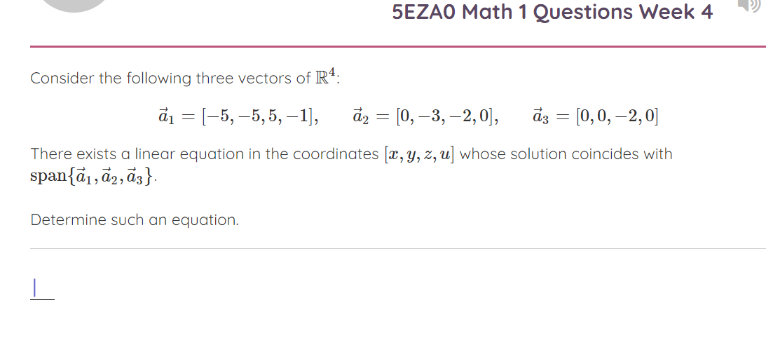 Solved Consider the following three vectors of R4 | Chegg.com