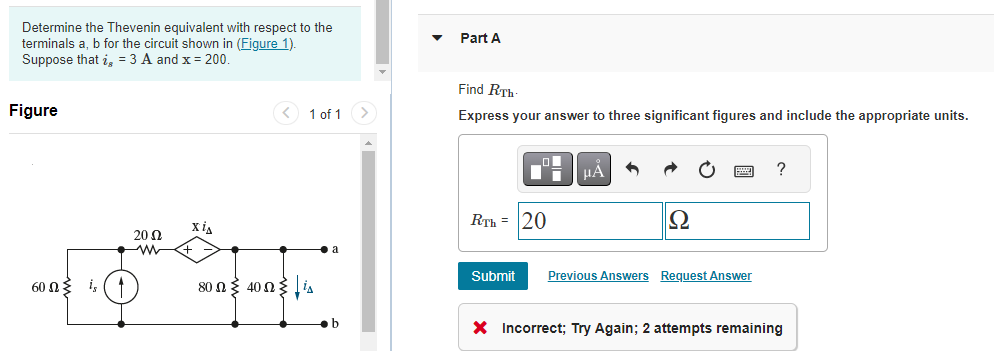 Solved Determine the Thevenin equivalent with respect to the | Chegg.com