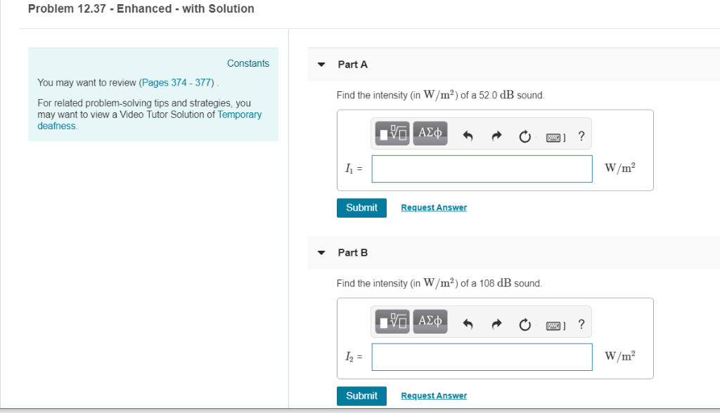 Solved Problem 12.37-Enhanced- with Solution Constants Part | Chegg.com