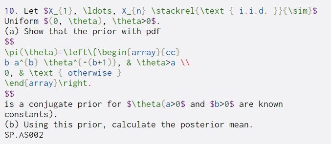 Solved 10. Let $x_{1}, \ldots, X_{n} \stackrel{\text { | Chegg.com