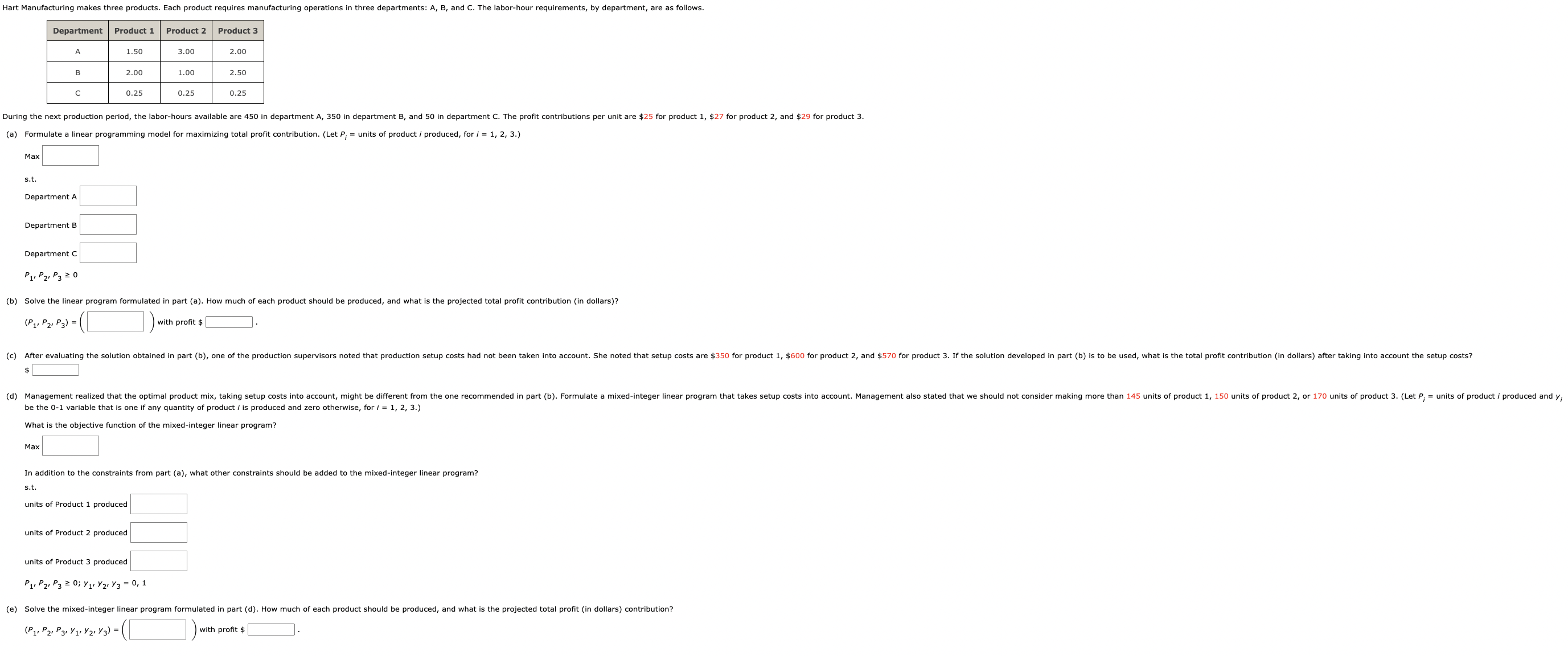 Solved (a) Formulate a linear programming model for | Chegg.com