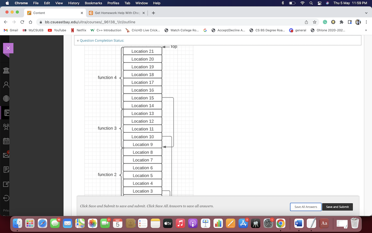Dynamic Stack Take a look at Functions fun_a, | Chegg.com