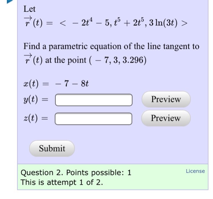 Solved Let (t) = ? 3t5 + 3,-e-t, sin(-2t) ? Find (t)dt | Chegg.com