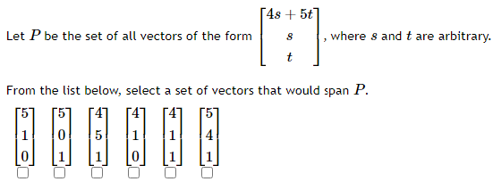 Solved Let P be the set of all vectors of the form | Chegg.com