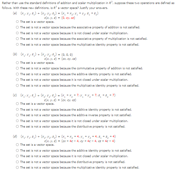 Solved ather than use the standard definitions of addition | Chegg.com