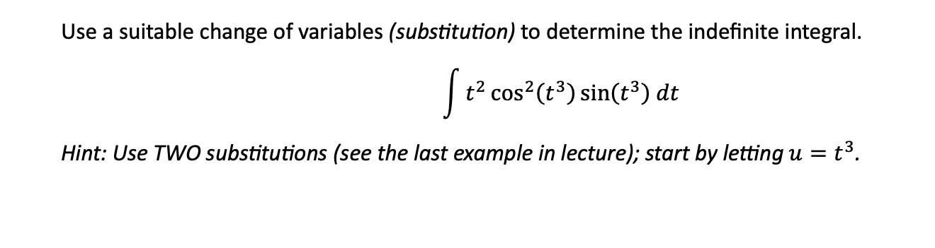 Solved Use a suitable change of variables (substitution) ﻿to | Chegg.com
