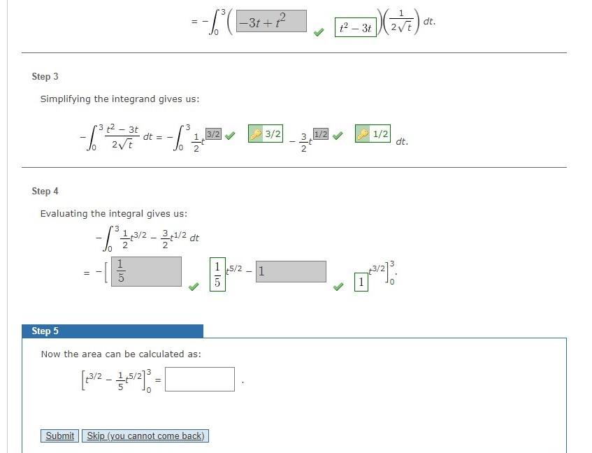 Solved --fº(+3+ + ? +2-3t 7)(zte) (。 dt. 28 Step 3 | Chegg.com