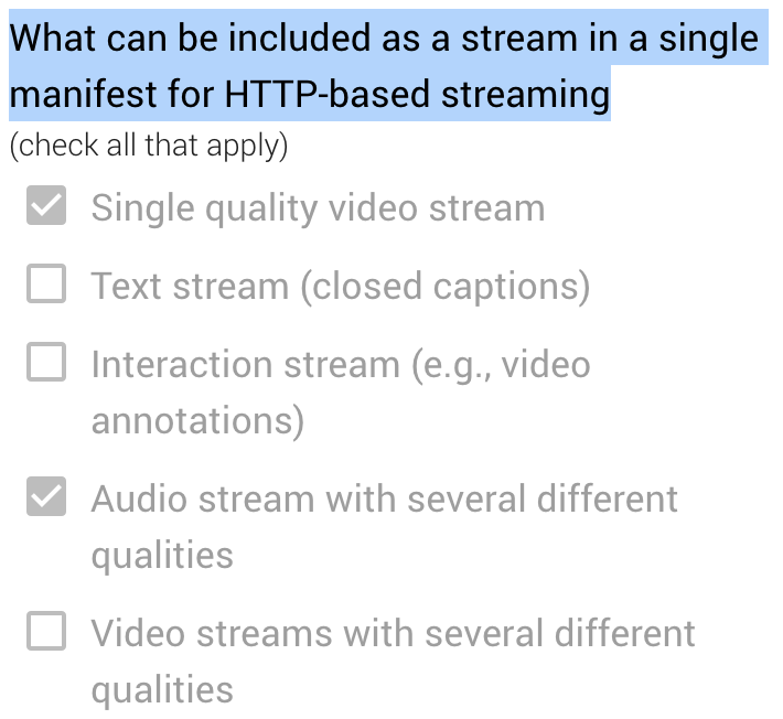 Solved What can be included as a stream in a single manifest | Chegg.com