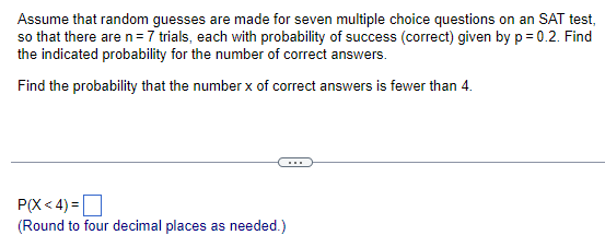 Solved Assume that random guesses are made for seven | Chegg.com