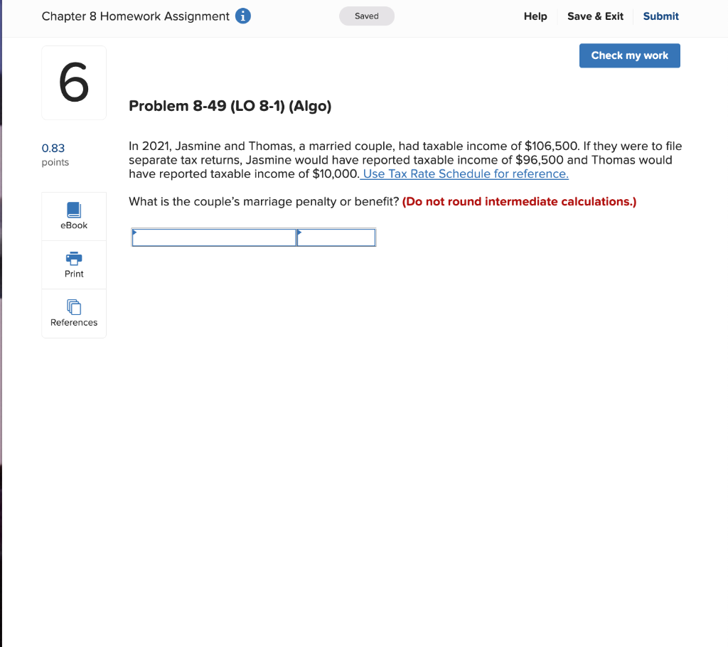 Solved Chapter 8 Homework Assignment Saved Help Save & Exit | Chegg.com Solved Chapter 8 Homework Assignment Saved Help Save & Exit | Chegg.com