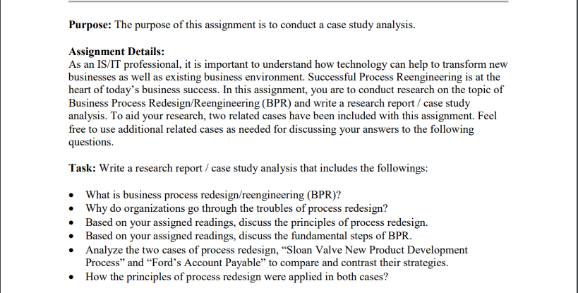 Solved Purpose: The purpose of this assignment is to conduct | Chegg.com