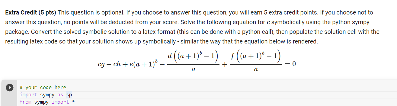 Solved Extra Credit (5 pts) This question is optional. If | Chegg.com