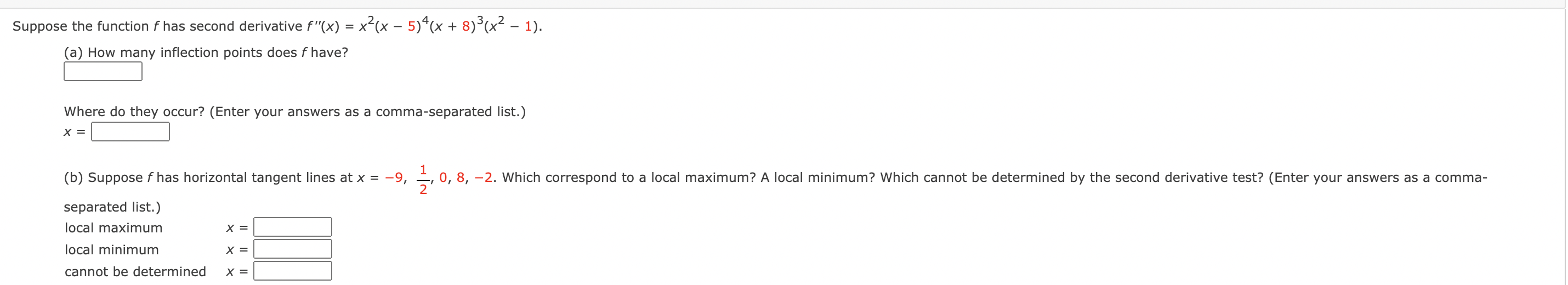 Solved Consider the function. (If an answer does not exist, | Chegg.com